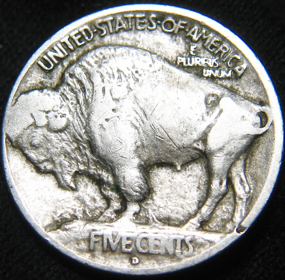 Nice Original Tougher Date 1913-D MOUND Type Variety 1 BUFFALO NICKEL ...