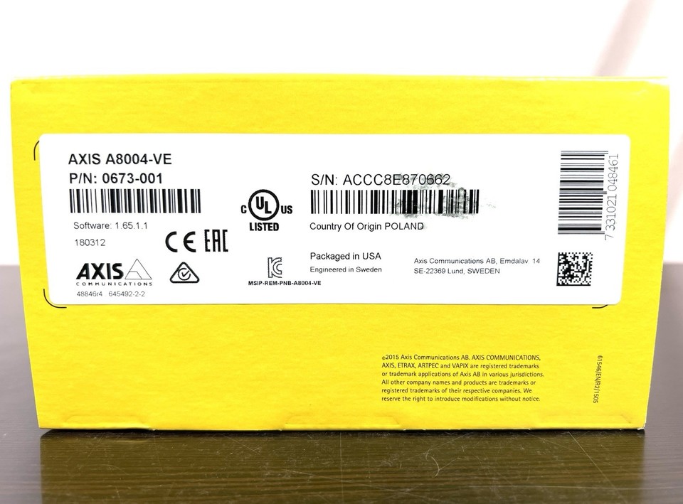 NEW! AXIS A8004-VE Network Video Door Station NIB Factory Sealed! | eBay