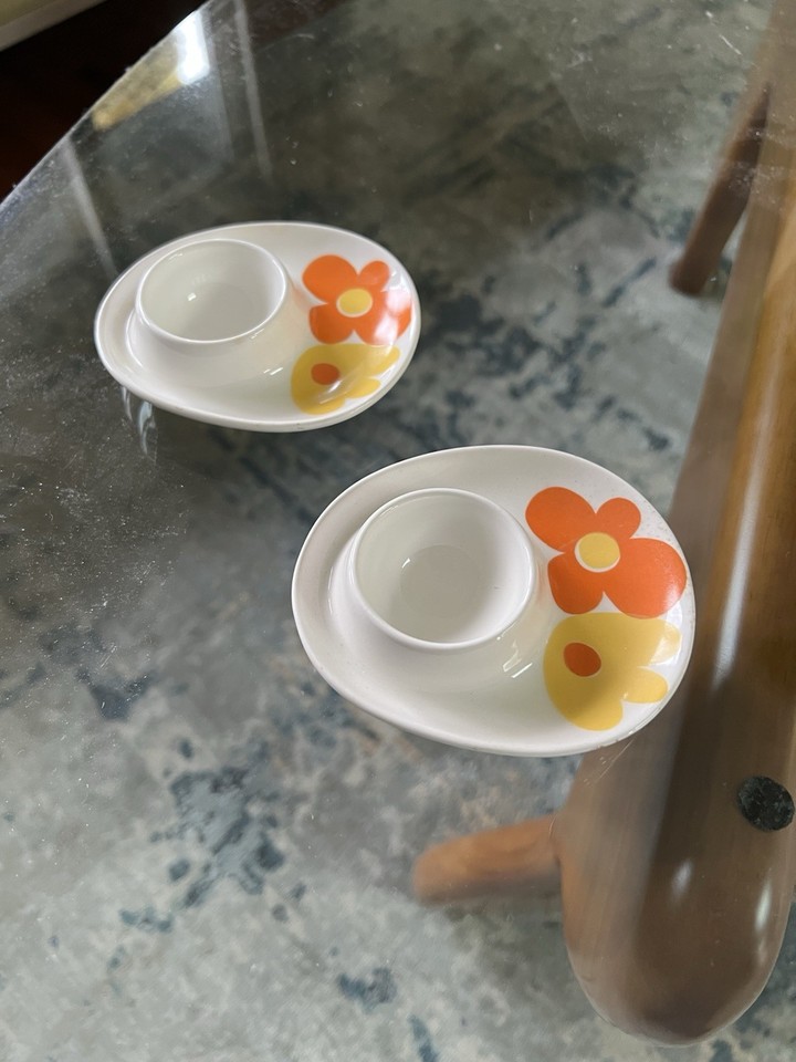 Set of 2 Figgjo Flint “Annemarie” MCM Egg Cups Made in Norway ...