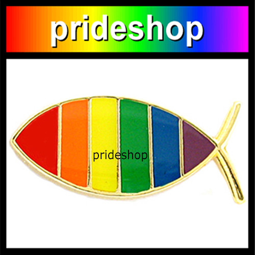 Rainbow Christian Fish Badge Lapel Pin #0112 | eBay Australia