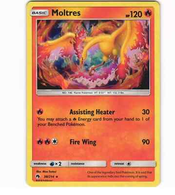 Moltres 38/214 Lost Thunder Cracked Ice Promo Pokemon Card LP | eBay