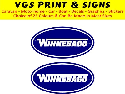 WINNEBAGO OVAL CARAVAN MOTORHOME STICKERS DECAL CHOICE OF COLOURS #006 ...