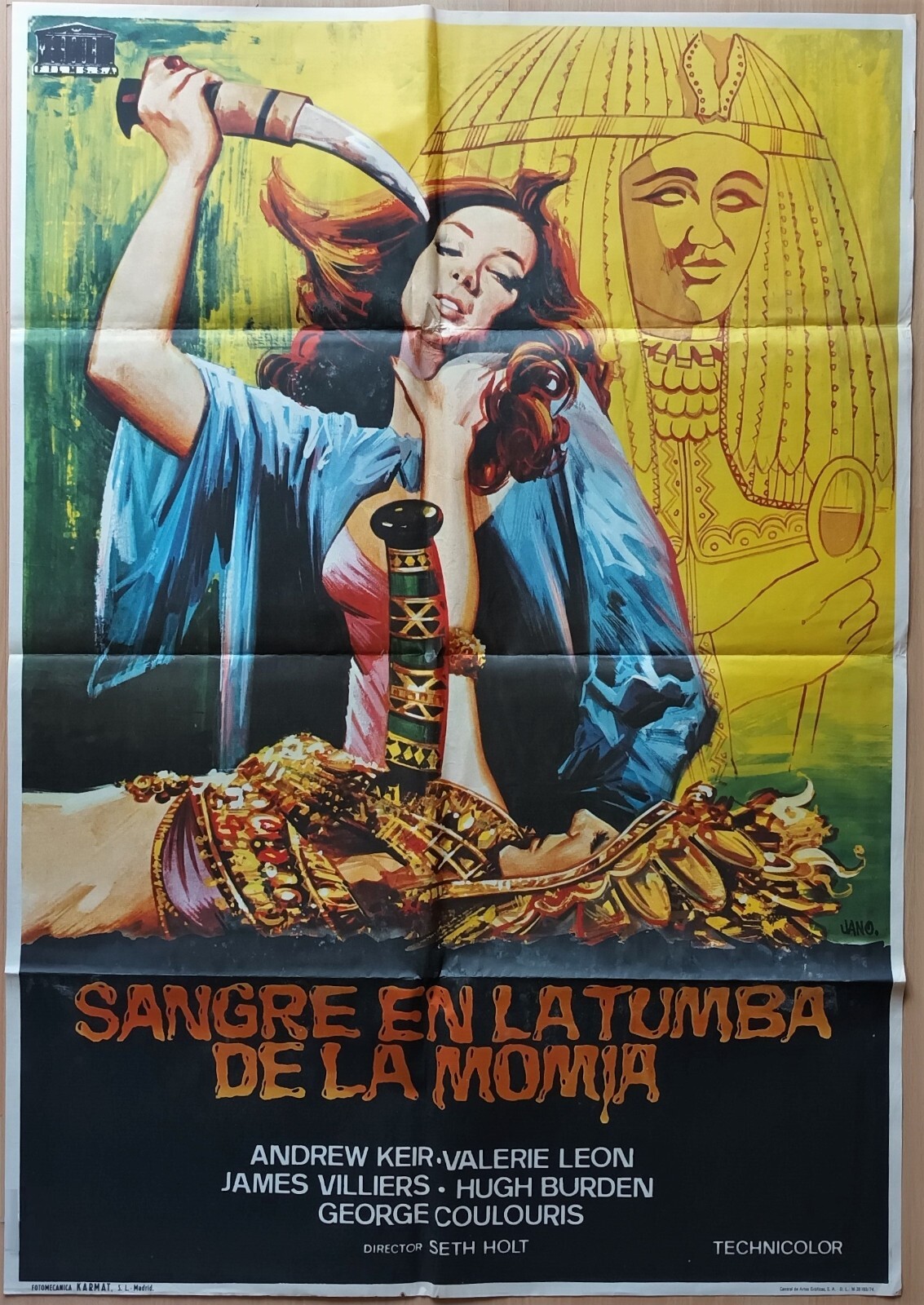 Blood from the Mummy's Tomb ORIGINAL Spanish '74 POSTER Hammer Sexy ...