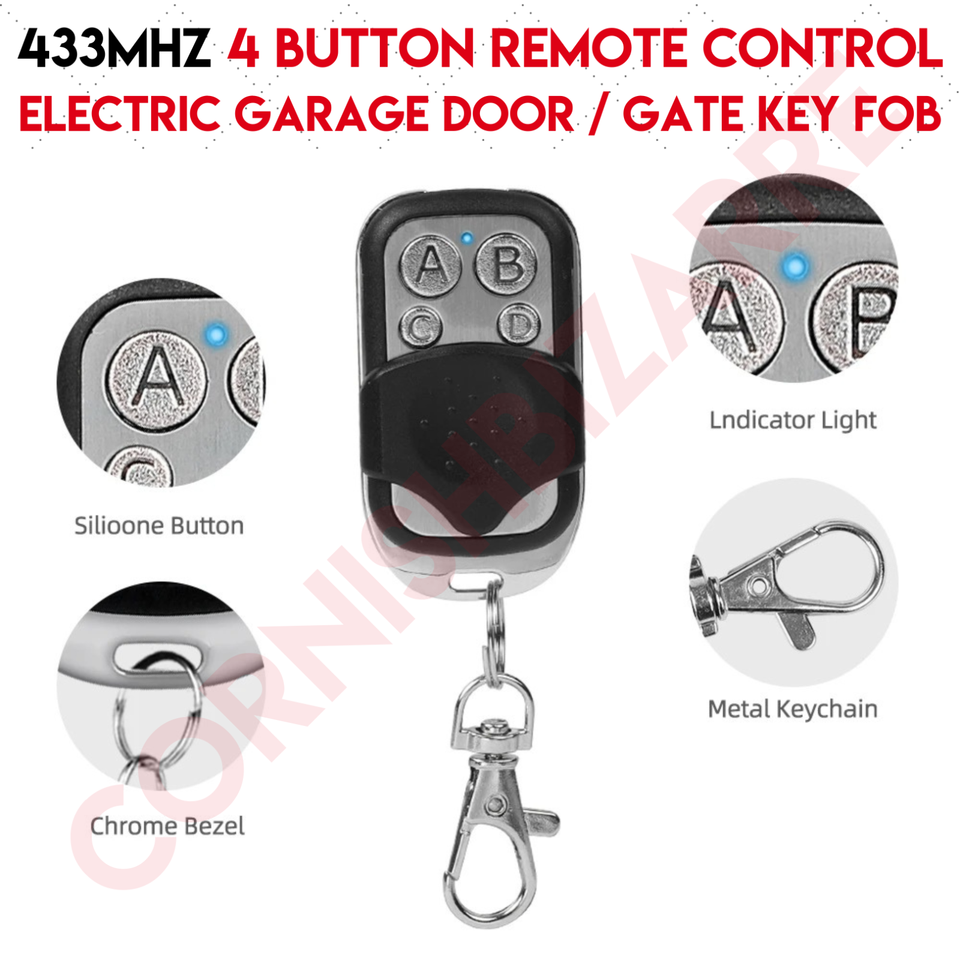 433MHZ REMOTE CONTROL 4 ARROW BUTTON CLONING ELECTRIC GATE GARAGE DOOR ...