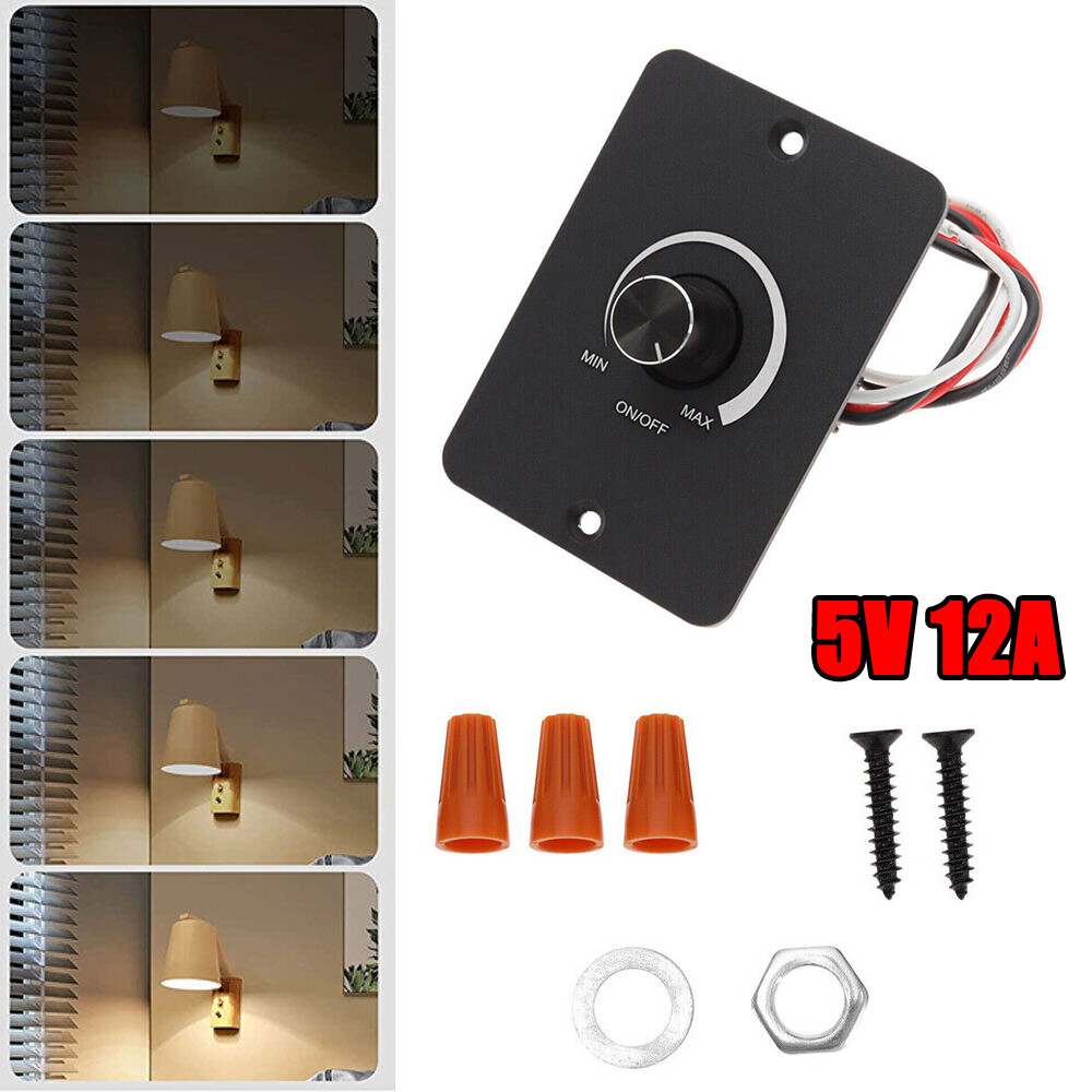 DC 12V 5A PWM LED Dimmer Control Switch For RV Boat Campervan Motorhome ...