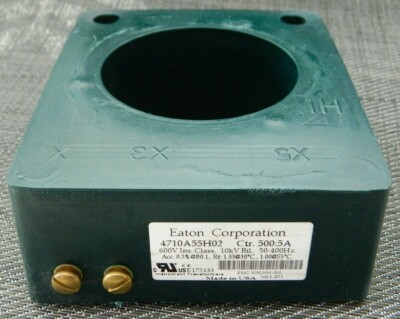 New EATON Solid Core Instrument Transformer 600V 500:5 Amps 3" Window ...