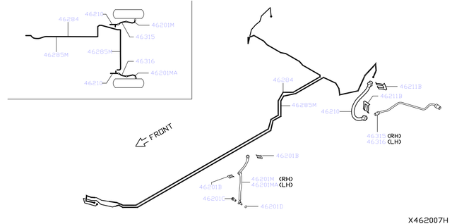 Genuine Nissan Tube Assembly Brake Rear Left-hand 46316-5R00A for sale ...