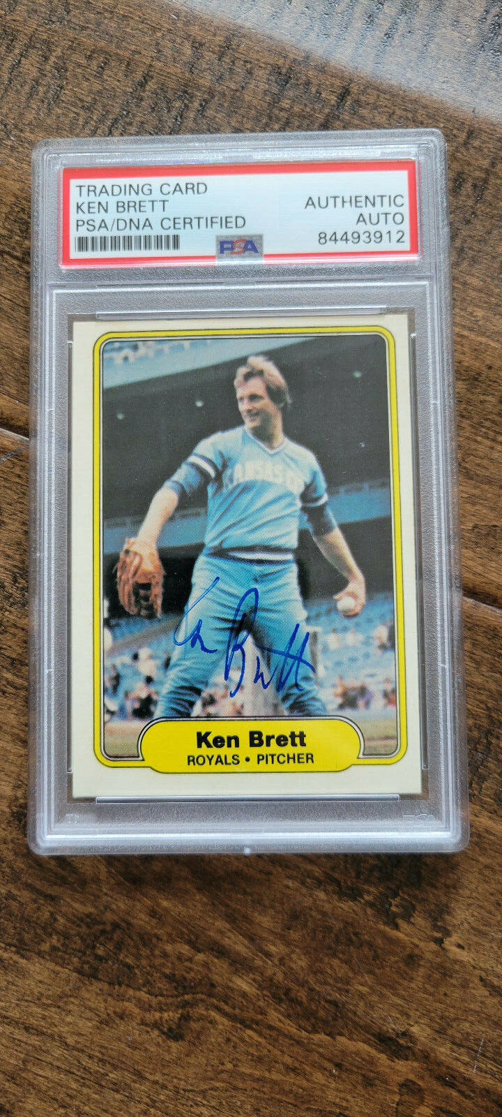 1982 FLEER SIGNED AUTO CARD KEN BRETT ROYALS YANKEES RED SOX DODGERS ...