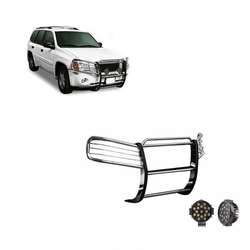 Black Horse Grille Guard Push Bar Modular Stainless w/7"LED Fits 02-09 ...