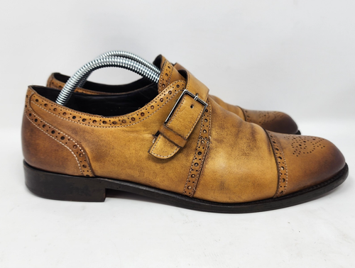 Bruno Magli Casella Shoes Mens Size 9.5M Brown Leather Monk Strap ...