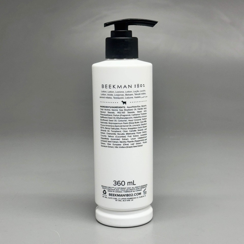 BEEKMAN 1802 (2 PACK, 12.17 oz Each) Fresh Air Lotion w/ Goat Milk Hand ...