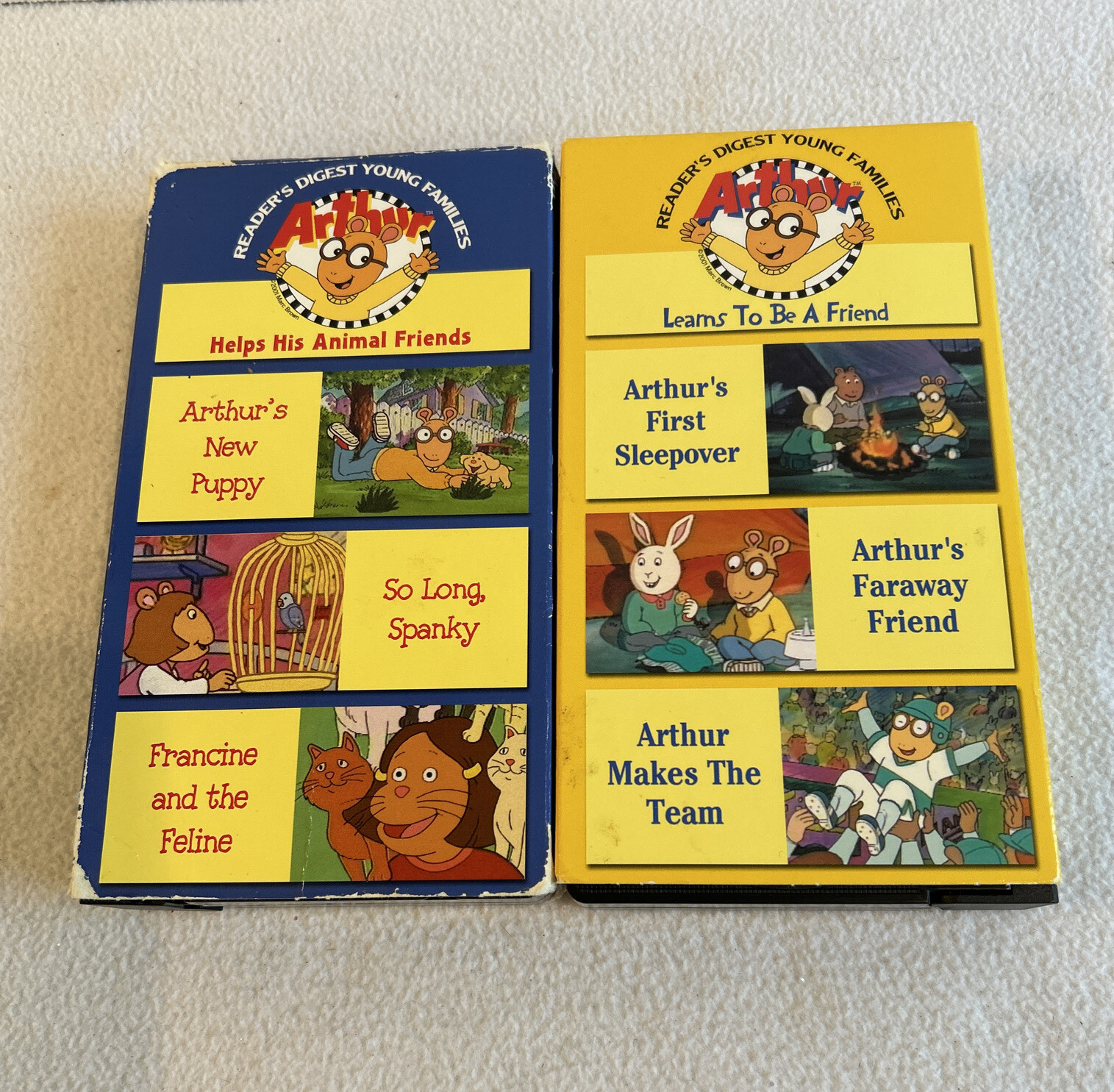 Lot of 2 Vintage Arthur VHS Video Tapes Readers Digest PBS Helps Animal ...