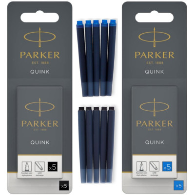 GENUINE PARKER Fountain Pen Refill Ink Cartridges Quink Replacement ...