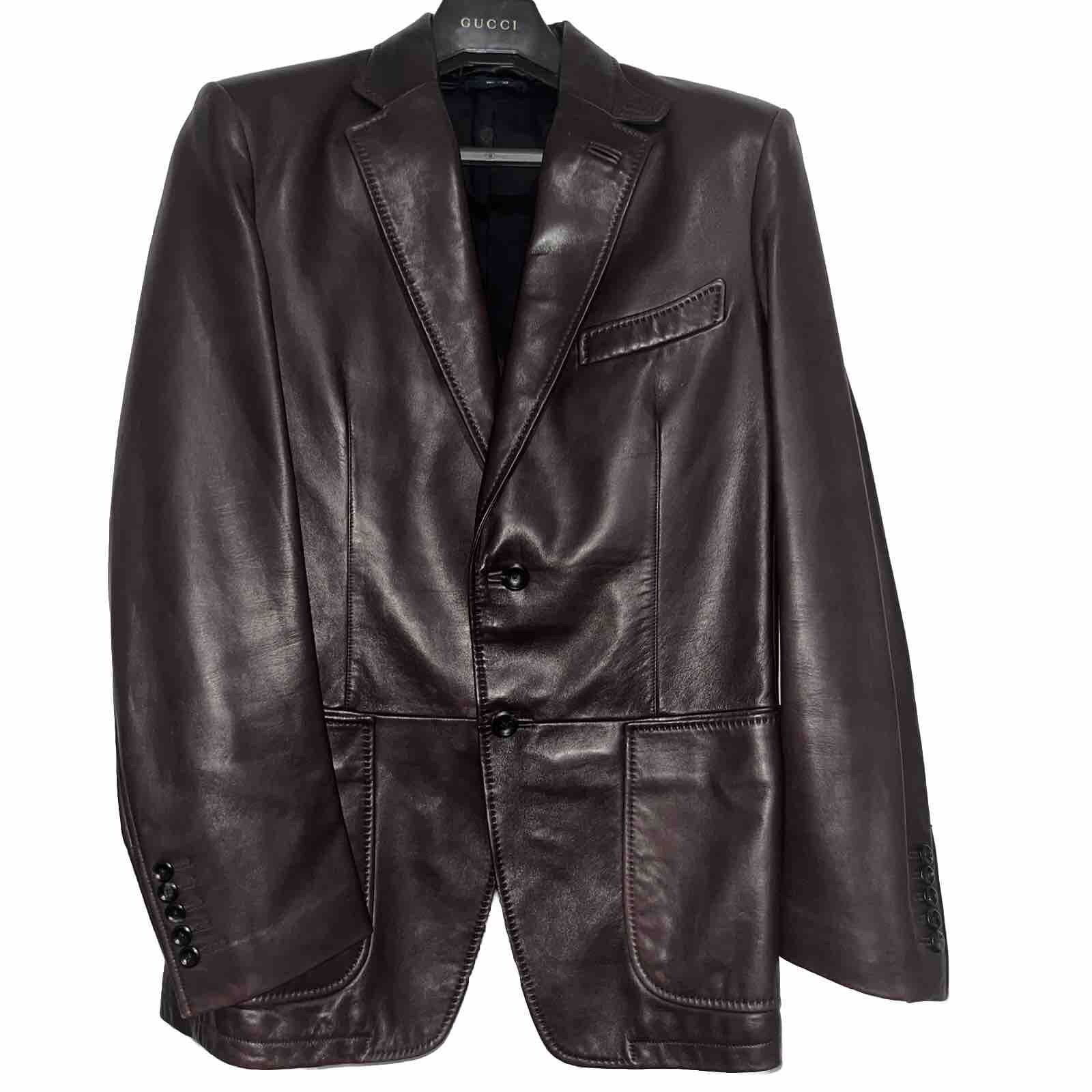 Tom Ford Brown Leather Blazer - Gem