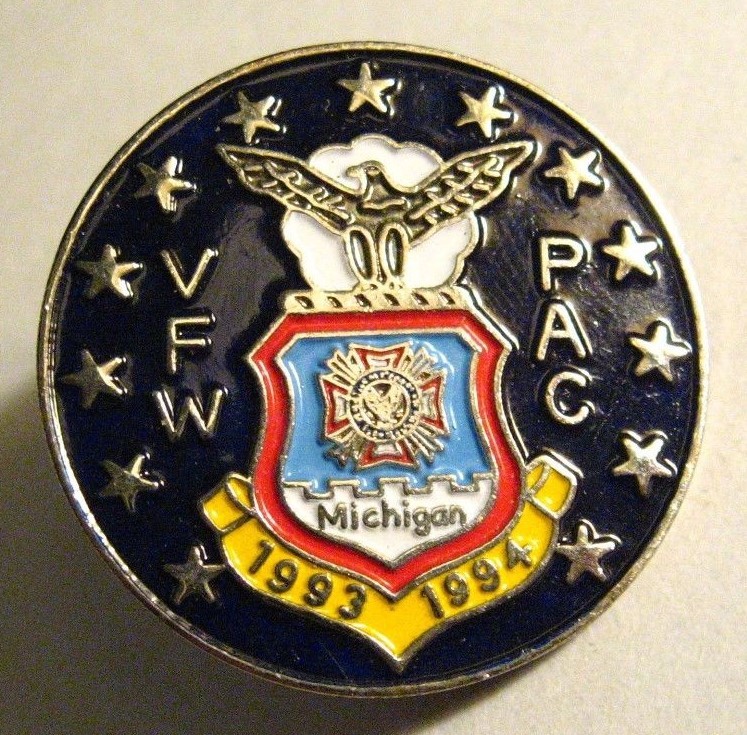VFW Michigan Lapel Pin - Vintage 1993 USA Veterans Of Foreign Wars ...