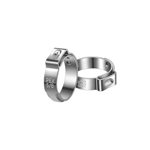 100 PCS 5/8 Inch PEX Cinch Clamp Rings 304 Stainless Steel Single Ear ...