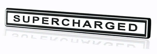 Supercharger Supercharged Embossed Emblem Badge Logo in Chrome & Black ...
