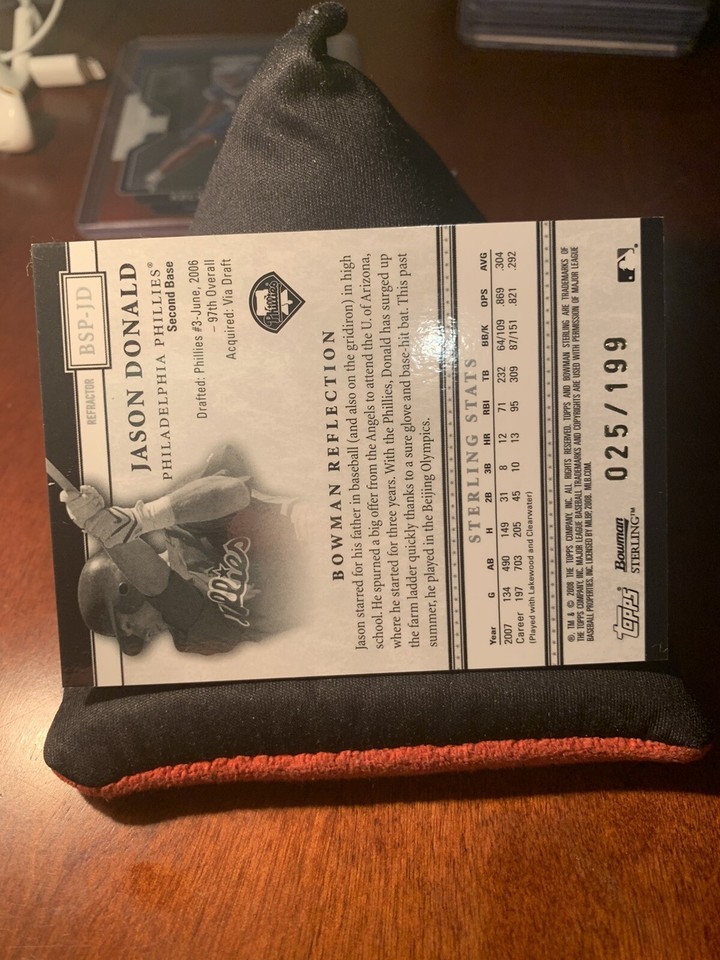 2008 (PHILLIES) Bowman Sterling Prospects Jason Donald Auto /199 D1 | eBay