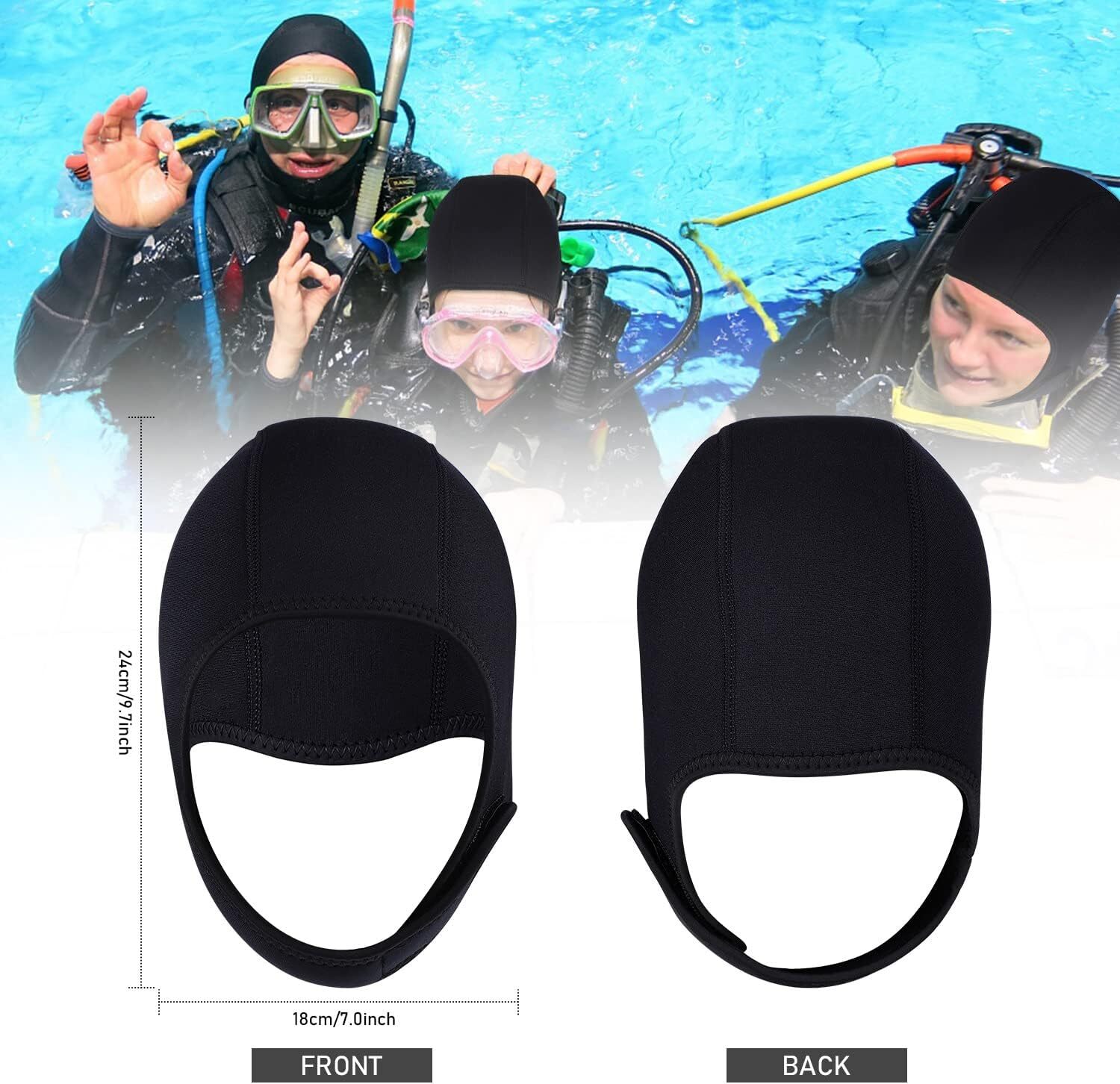 Diving Hood Surf Cap Adjustable For Swimming Kayaking Snorkeling ...