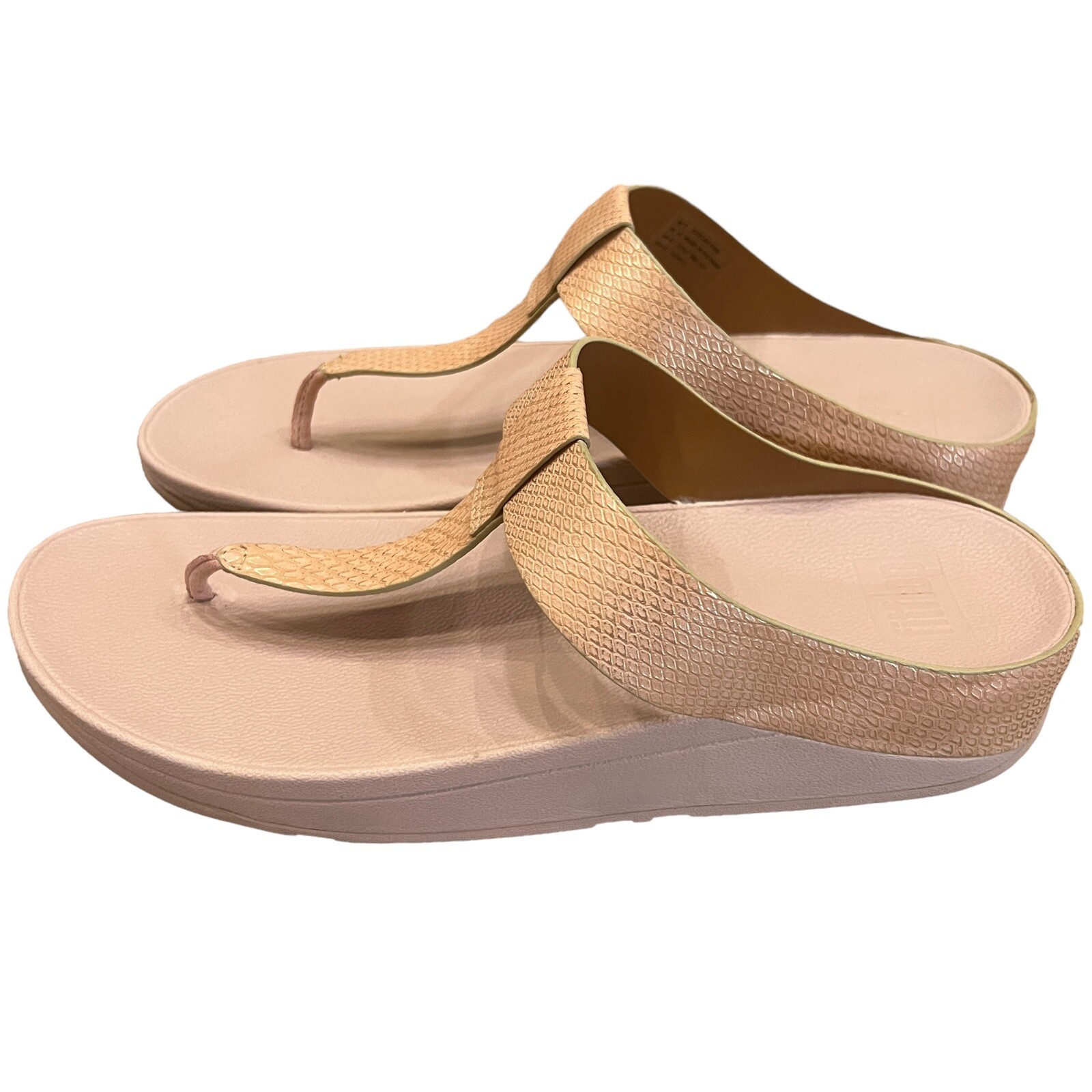 Fitflop Women's Lina Shimmy Snake Nude Pink Flip-Flop… - Gem