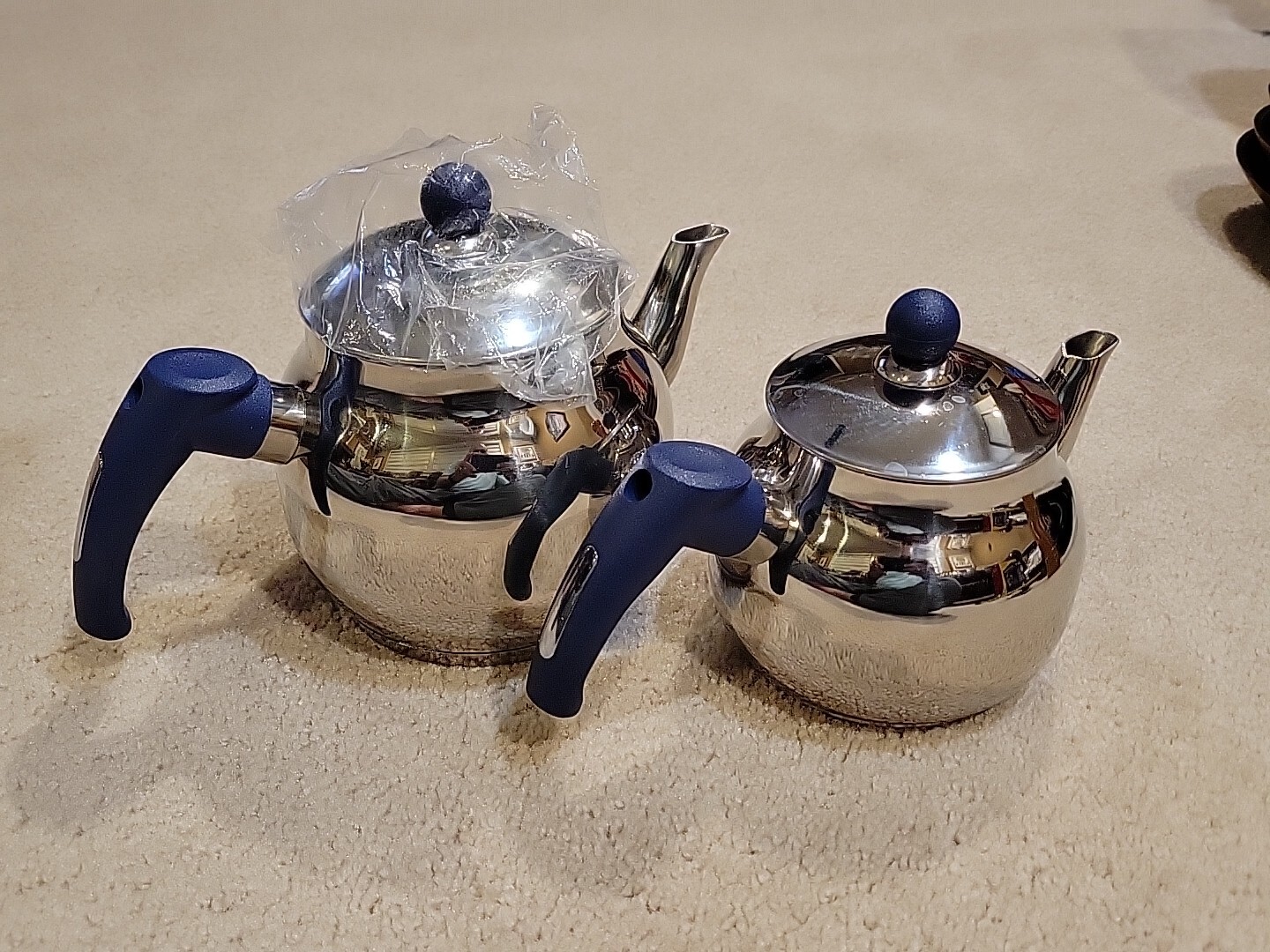 Elif Traditional Turkish Tea Pot, Stainless Steel Double Tea Pots ...