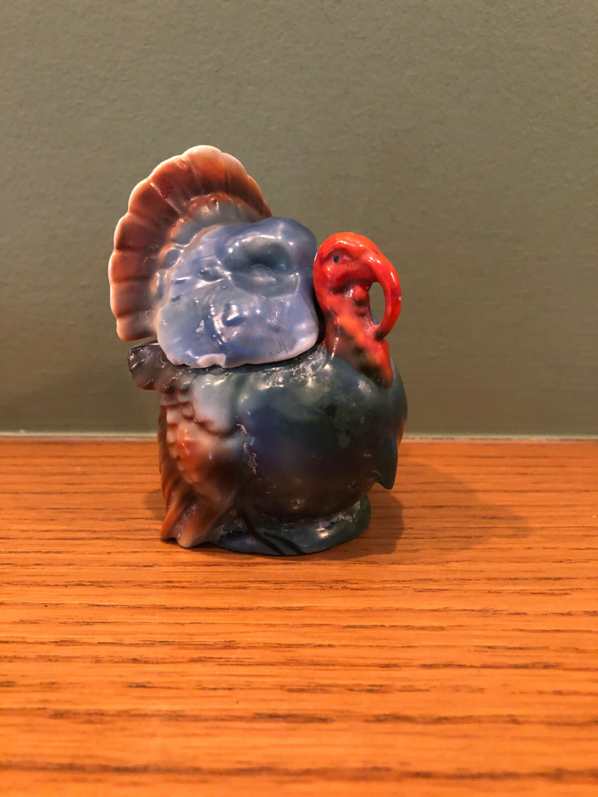 Rare Antique Hand Painted Porcelain Turkey Condiment Dish Figurine ...