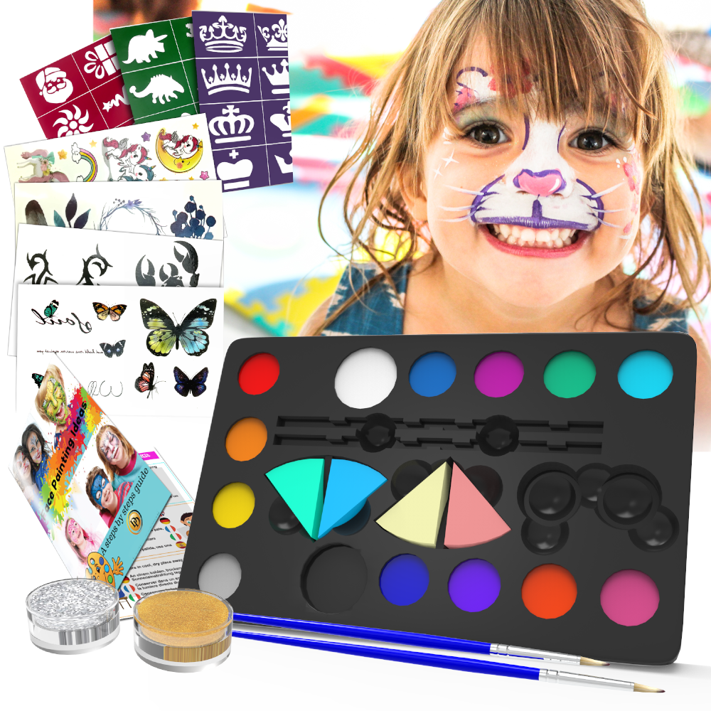 Face Paint Kids Kit Halloween Makeup Set for Boys Girls Toy Xmas ...