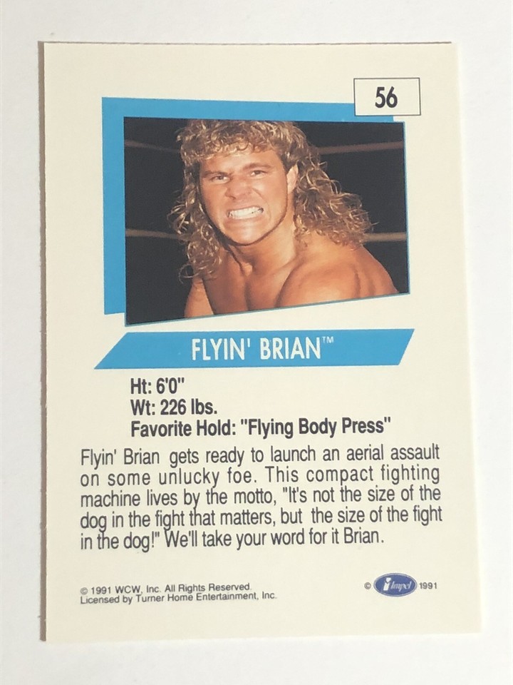 Flyin’ Brian WCW Trading Card World Championship Wrestling 1991 #56 | eBay
