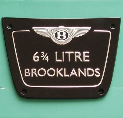 BENTLEY BADGE 6.3/4 LITRE BROOKLANDS ENGINE BAY PLAQUE PERFECT | eBay
