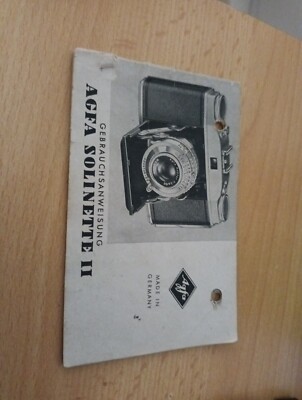 Bedienungsanleitung Agfa Solinette II | eBay.de