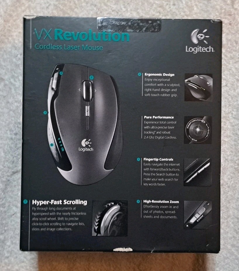 Logitech VX Revolution Wireless Cordless Laser Hyper Fast Mouse ( NEW ...