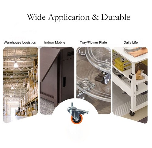 Heavy Duty Swivel Wheels, 3 Inch Yellow PVC Casters with Metric Stem ...