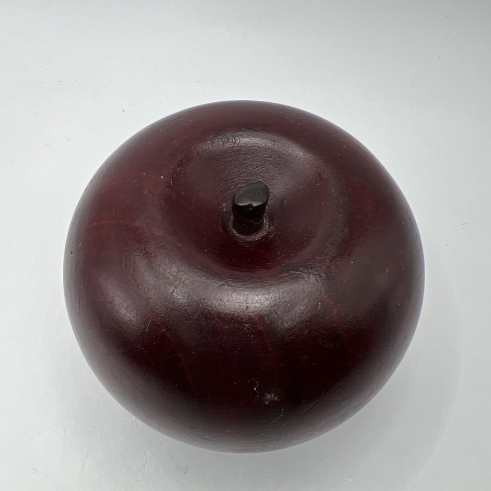 Carved Wood Red Apple Decor | eBay