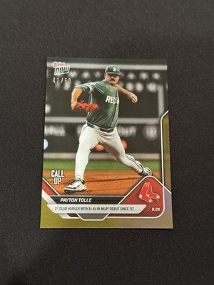 Payton Tolle Red Sox Debut 2025 MLB Topps NOW Card 626 Gold Foil /50 | eBay