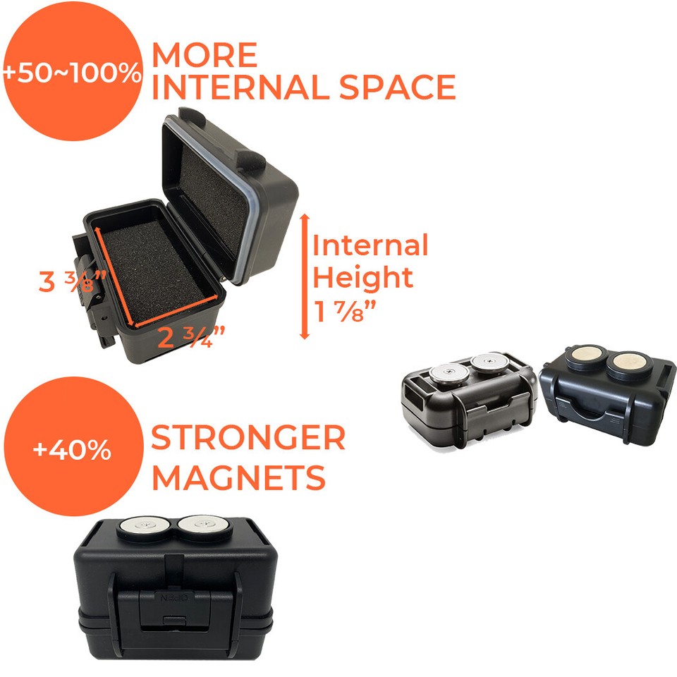 Magnetic Hide A Key Fob Waterproof Magnet Stash Box Under Vehicle GPS ...