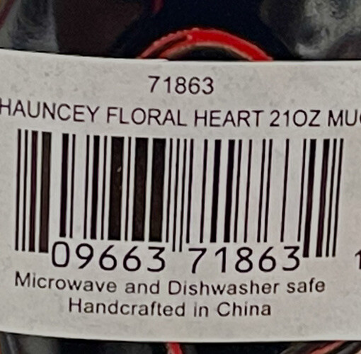 Floral Heart Valentine Mug Ceramic Stoneware Spectrum Designz 21oz ...