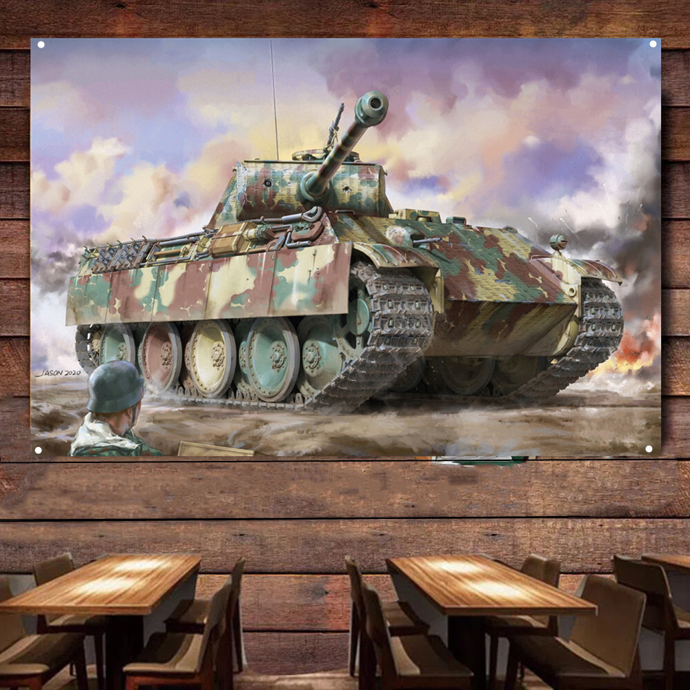 WW II German Panther Ausf Tank Poster Military Art Banners Wall ...