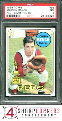 1969 TOPPS ALL-STAR ROOKIE #95 JOHNNY BENCH REDS HOF PSA 7 | eBay