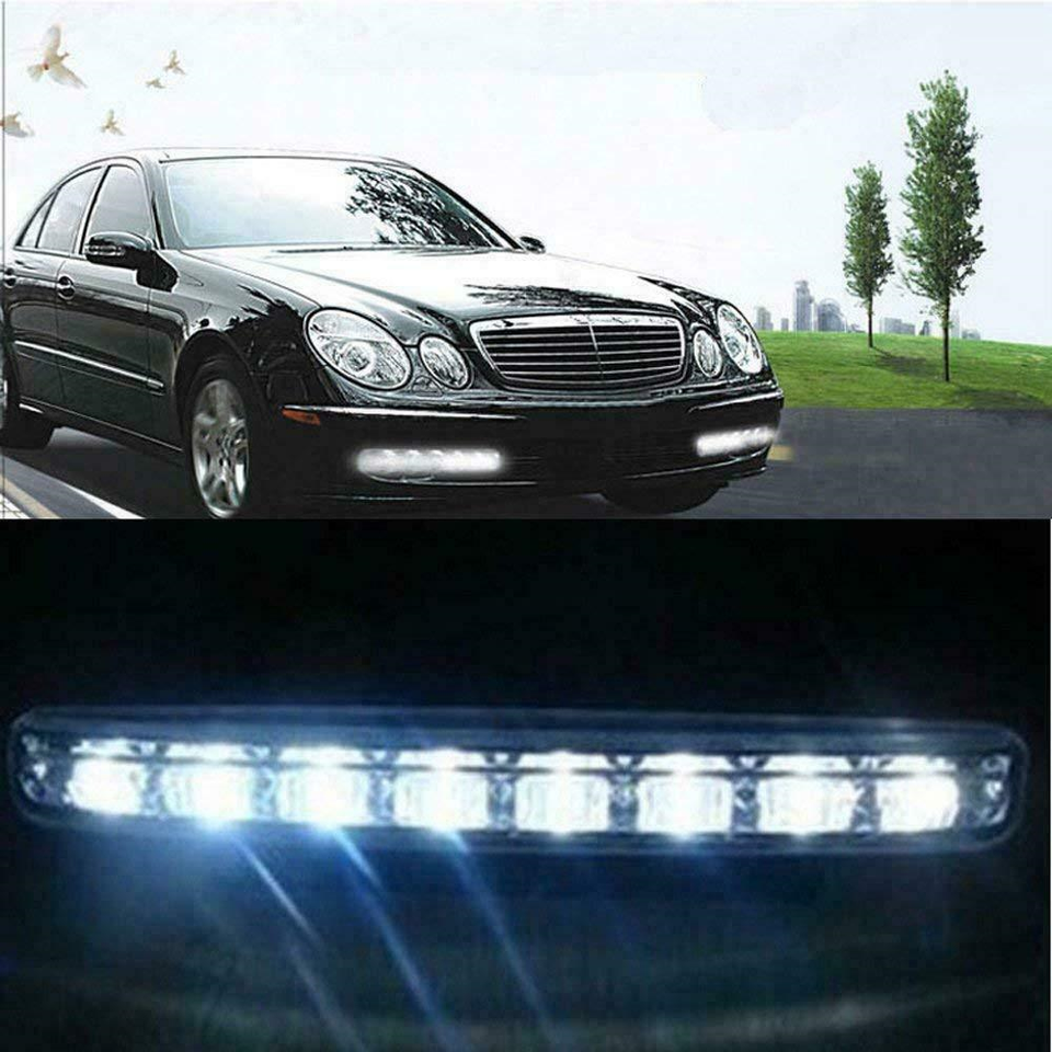 2x 8 LED Daytime Running Lights Car Driving DRL Fog Lamp Light White ...