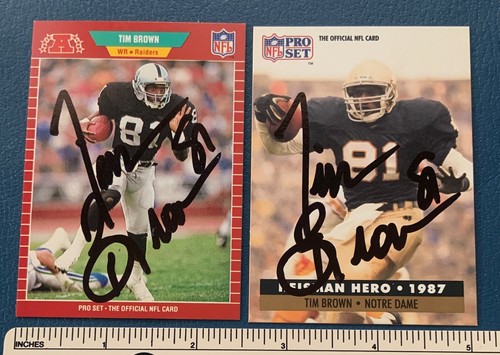 1989 TIM BROWN Pro Set Football TRADING CARDS NFL Heisman Hero Winner ...