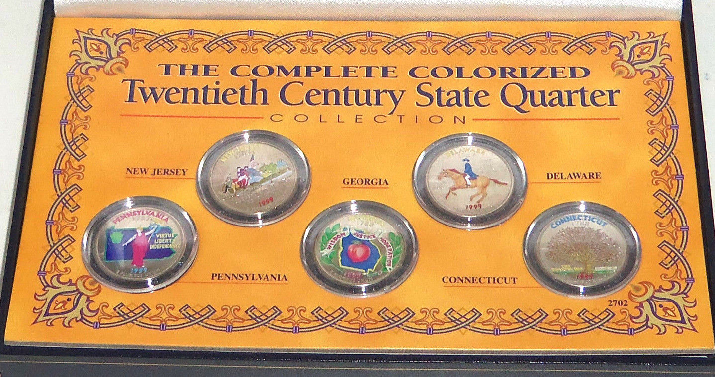 State Quarters Colorized New Jersey Delaware Pennsylvania Georgia ...