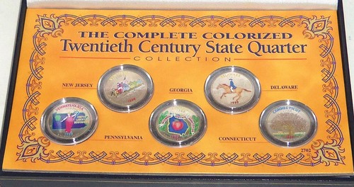 State Quarters Colorized New Jersey Delaware Pennsylvania Georgia ...