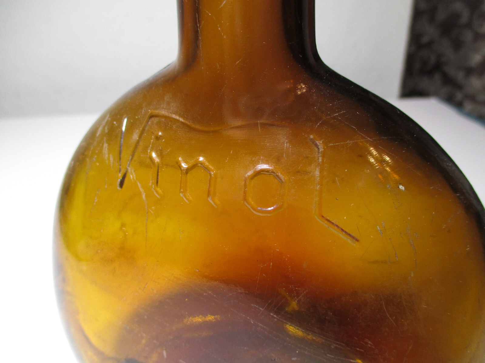 Antique AMBER - BROWN Bottle VINOL Cod Liver Oil 6.75" 4296 | eBay