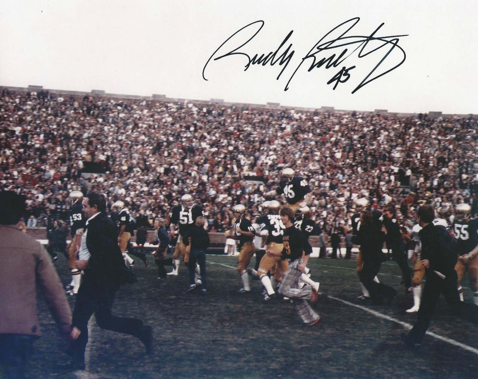 Notre Dame RUDY RUETTIGER Signed Autographed Football 8x10 Photo COA ...