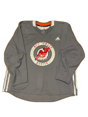 Adidas NHL New Jersey Devils Authentic MiC Practice Jersey Gray Men’s ...