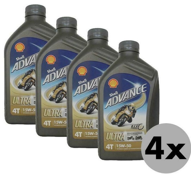 Shell Advance Ultra 4T 15W-50 Synthetic Motorcycle Engine Oil,1 Liter ...