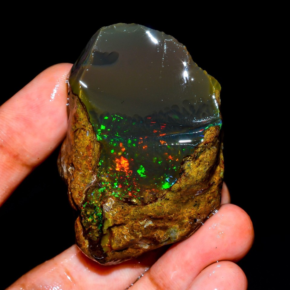 Fancy Opal 124.5 Carat Natural Ethiopian Oil Opal Rough , Fire Opal ...