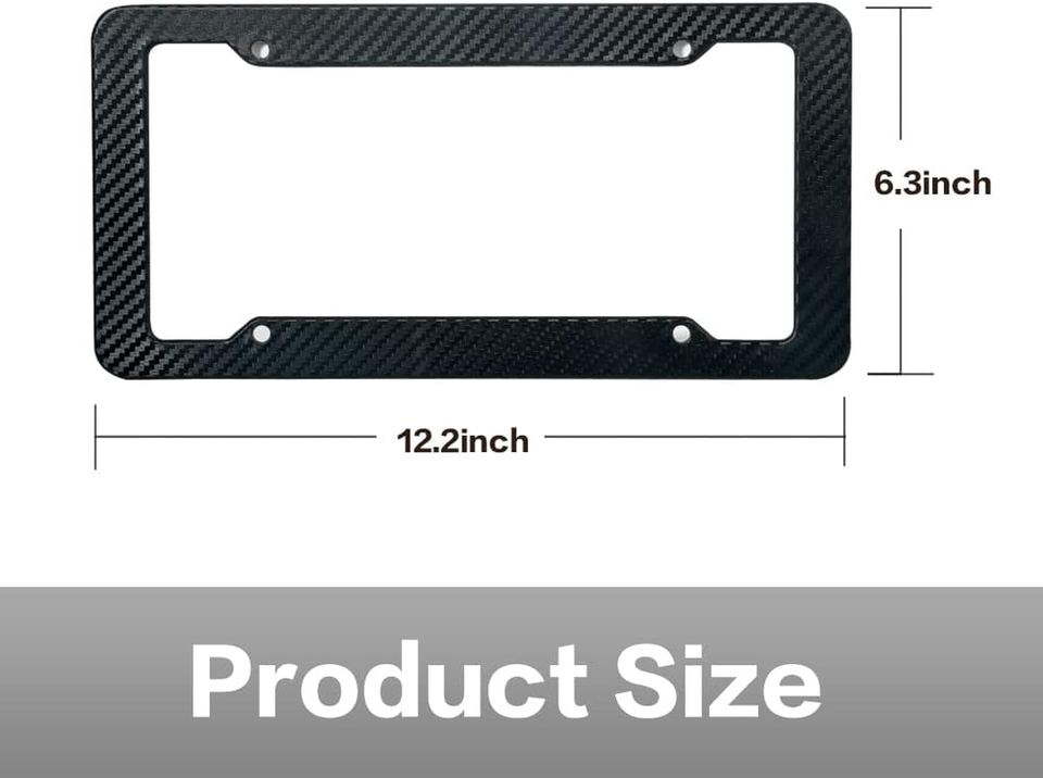2X Carbon Fiber License Number Plate Frame Cover with Screw, License ...