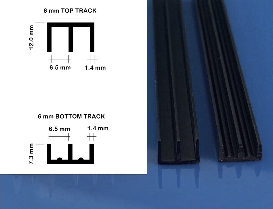 Glass Runners Track 8 ft, 2.44 m Vivarium, Double Channel 4mm, 6mm TOP ...
