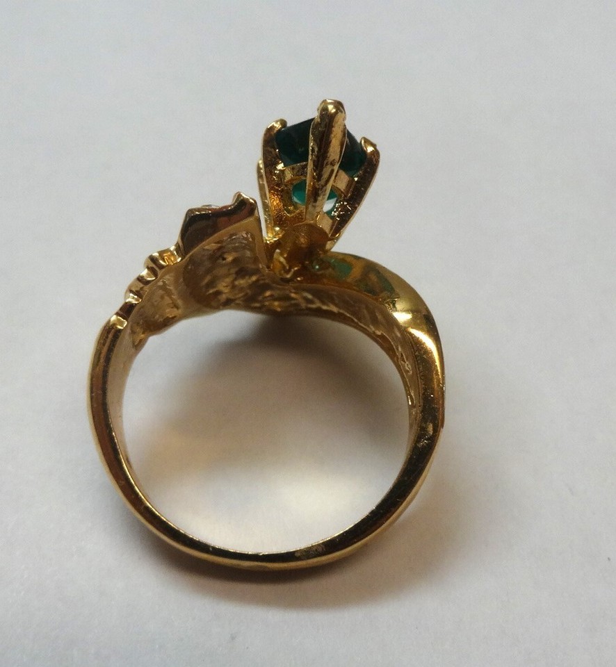 Vintage 2 Cocktail Gold Tone Rings & Rhinestones K Jewelry's Sizes 8 ...